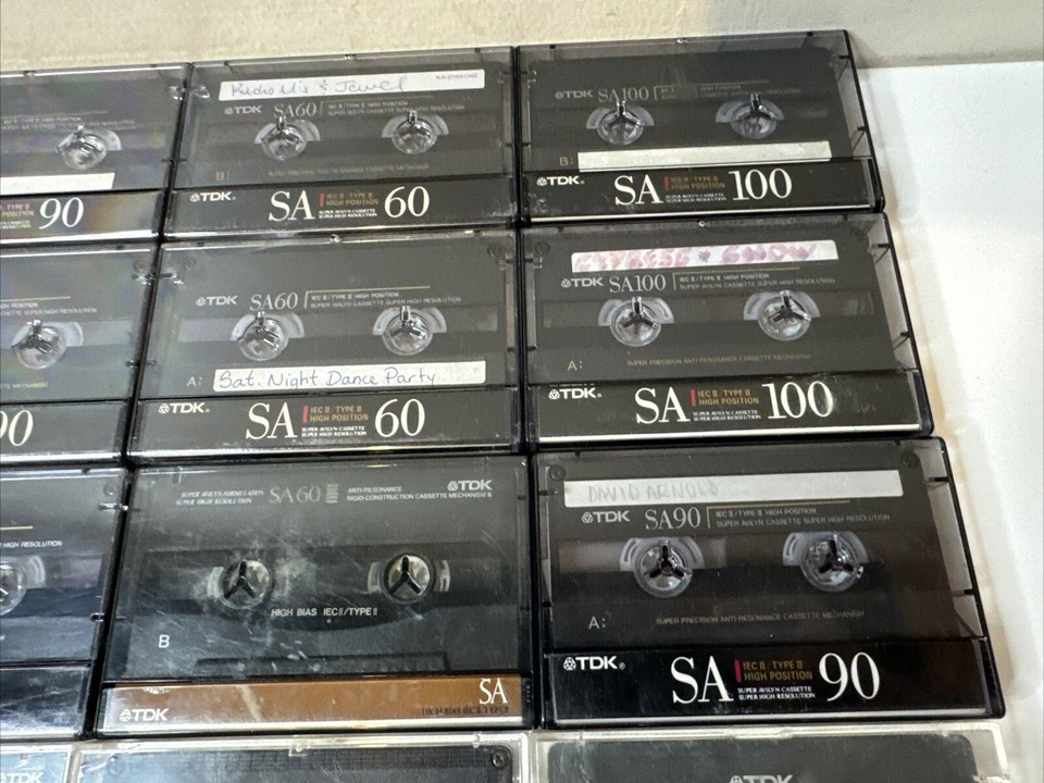 Lot of 24 TDK Type II High Bias Used Cassette Tapes - SA60 SA90 SA100 ...