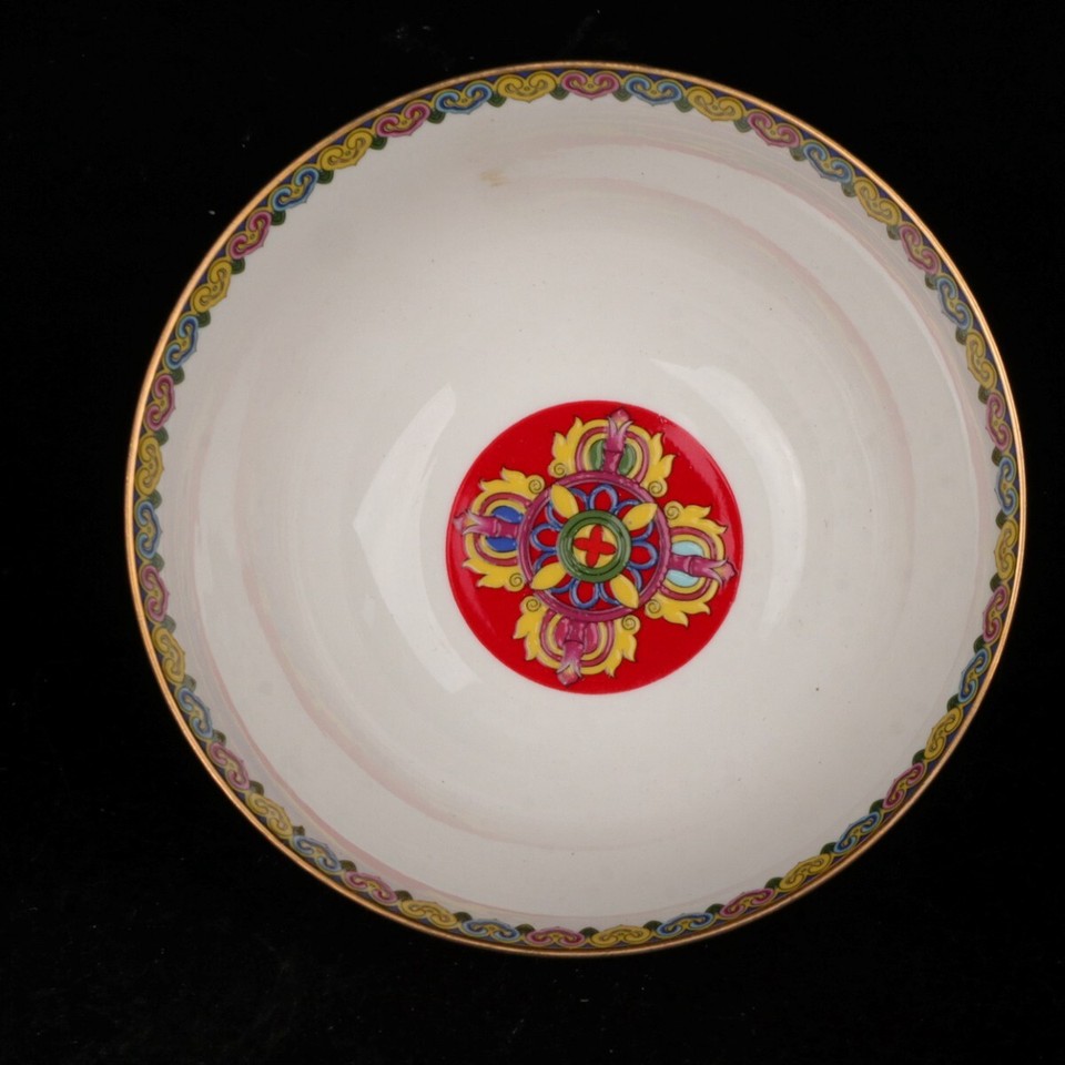 Old Chinese porcelain color Painted Eight Treasure Pattern High Foot ...