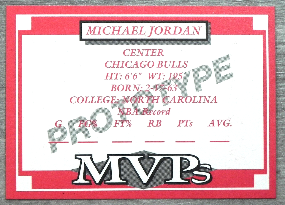 MICHAEL JORDAN 1992 MVPs Magazine PROTOTYPE Card in a New Top Loader | eBay