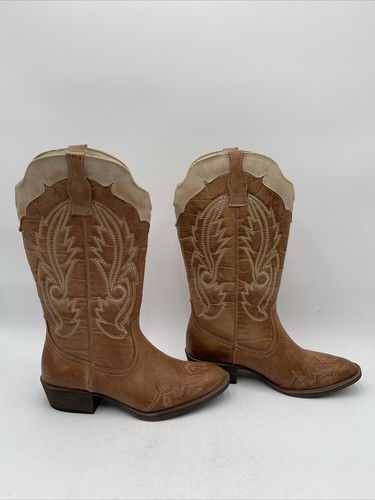 Coconuts by Matisse Cisco Faux Leather Almond Toe Cowboy, Western Boots ...