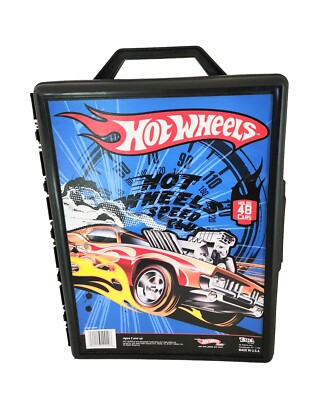 Rare 48 Hot Wheels Car Carrying Case Black Organizer Storage Box 2011 ...