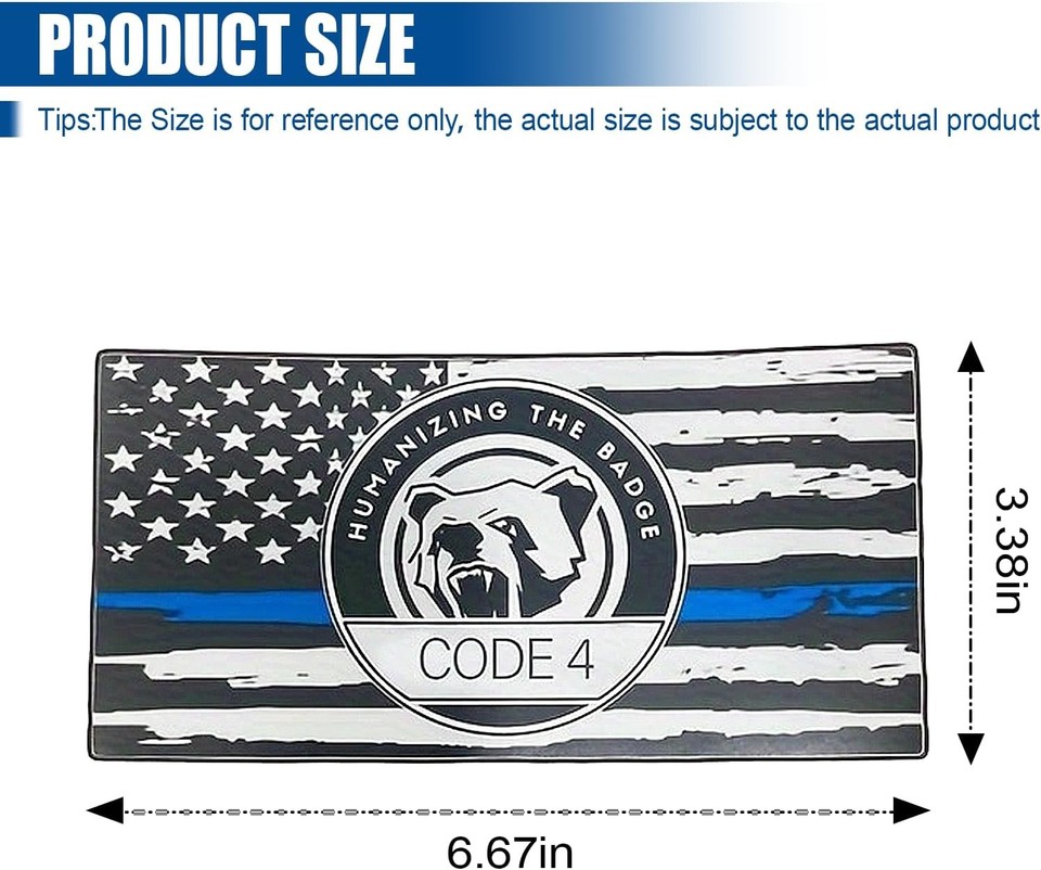 Thin Blue Line Car Sticker Decal Code 4, Reflective Vinyl Auto Window ...
