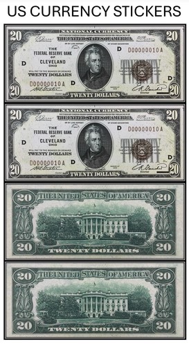$20 Twenty Dollar 1929 Federal Reserve Bank Note (US CURRENCY STICKERS ...