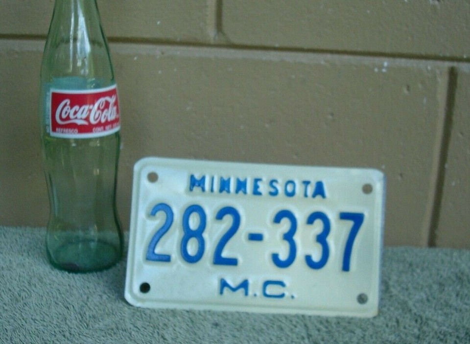 Minnesota MOTORCYCLE License Plate Tag # 282-337 UNUSED Expired 2000 ...