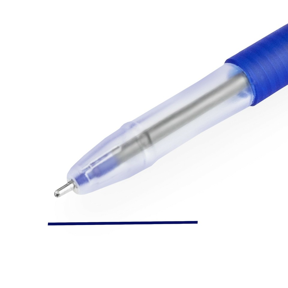 Helix Oxford Curve Ballpoint Pen 1.0mm Needle Point Nib Blue Pack of 50 ...