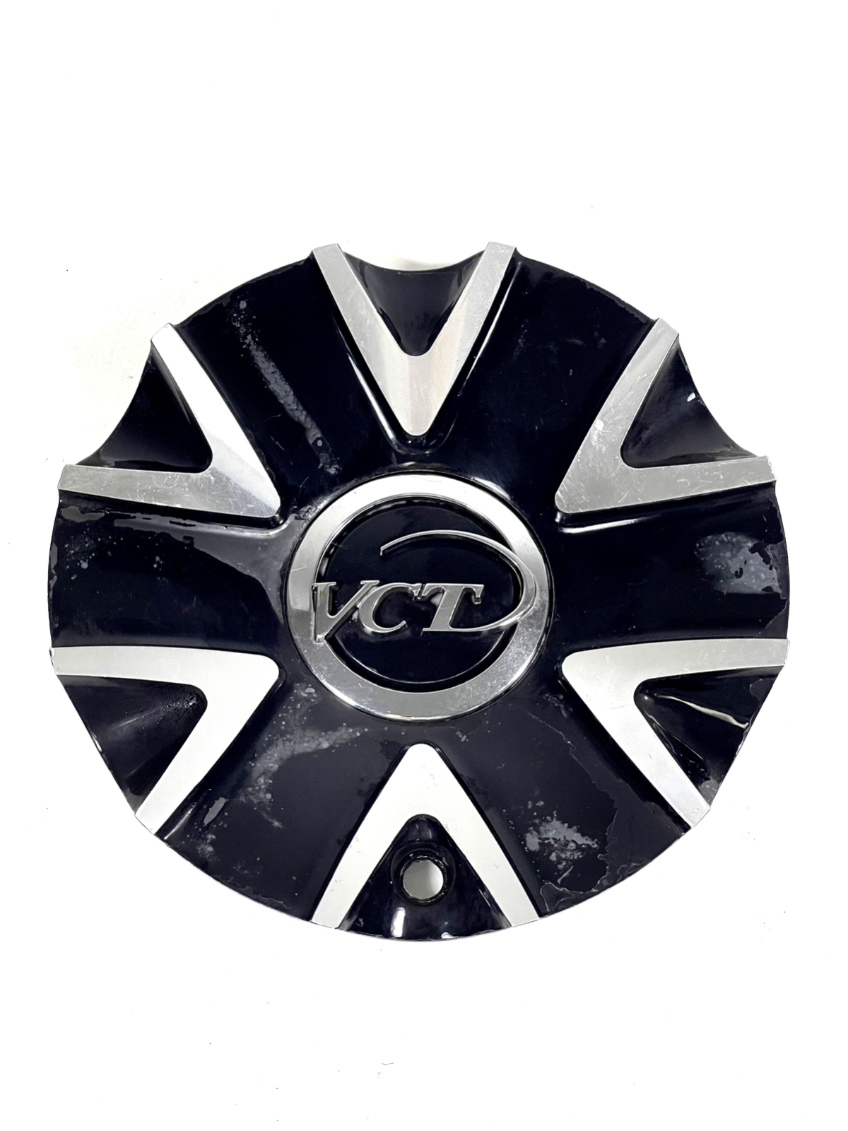 VCT Wheels Gloss Black / Chrome Wheel Rim Center Cap # 213-2490-AL (1 ...