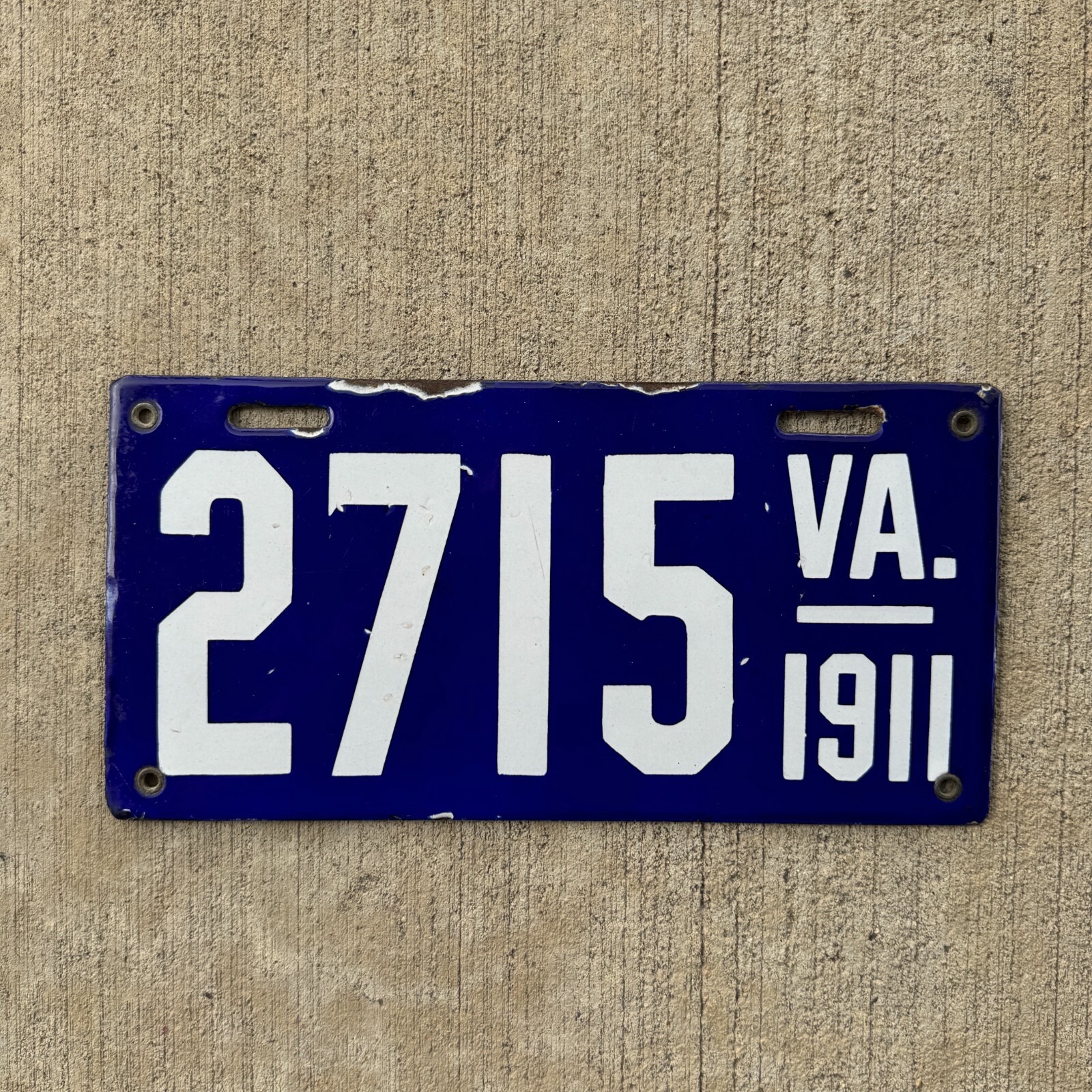 1911 Virginia Porcelain License Plate 2715 NICE High Quality Glossy ...