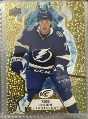 Tampa Bay Lightning - Ross Colton - 21/22 UD Ice - Gold Parallel Rookie ...