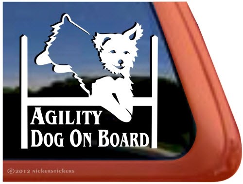 Agility Dog On Board | Yorkie Yorkshire Terrier Agility Dog Decal ...