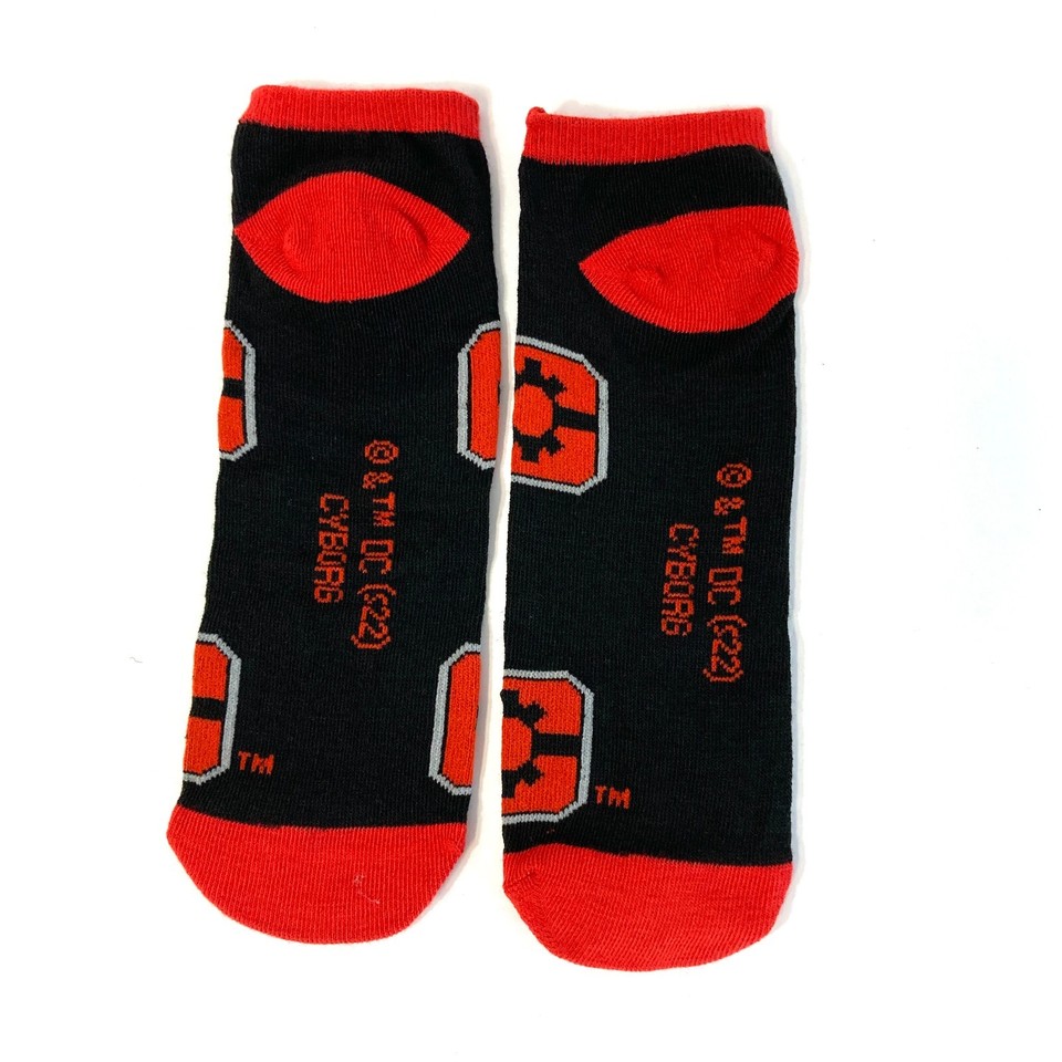 new CYBORG LOW-CUT SOCKS black red dc comics ankle no-show men/women ...