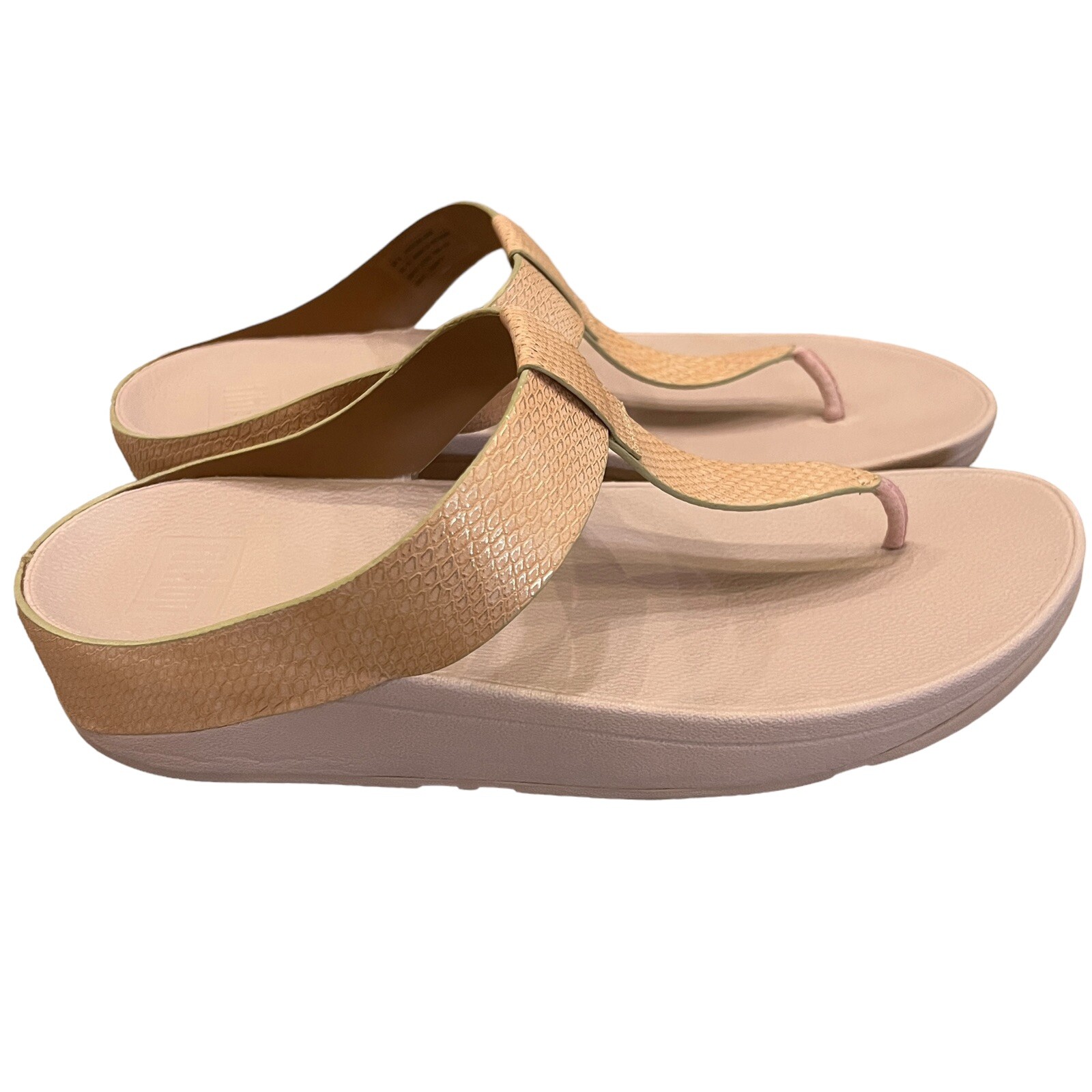 Fitflop Women's Lina Shimmy Snake Nude Pink Flip-Flop… - Gem