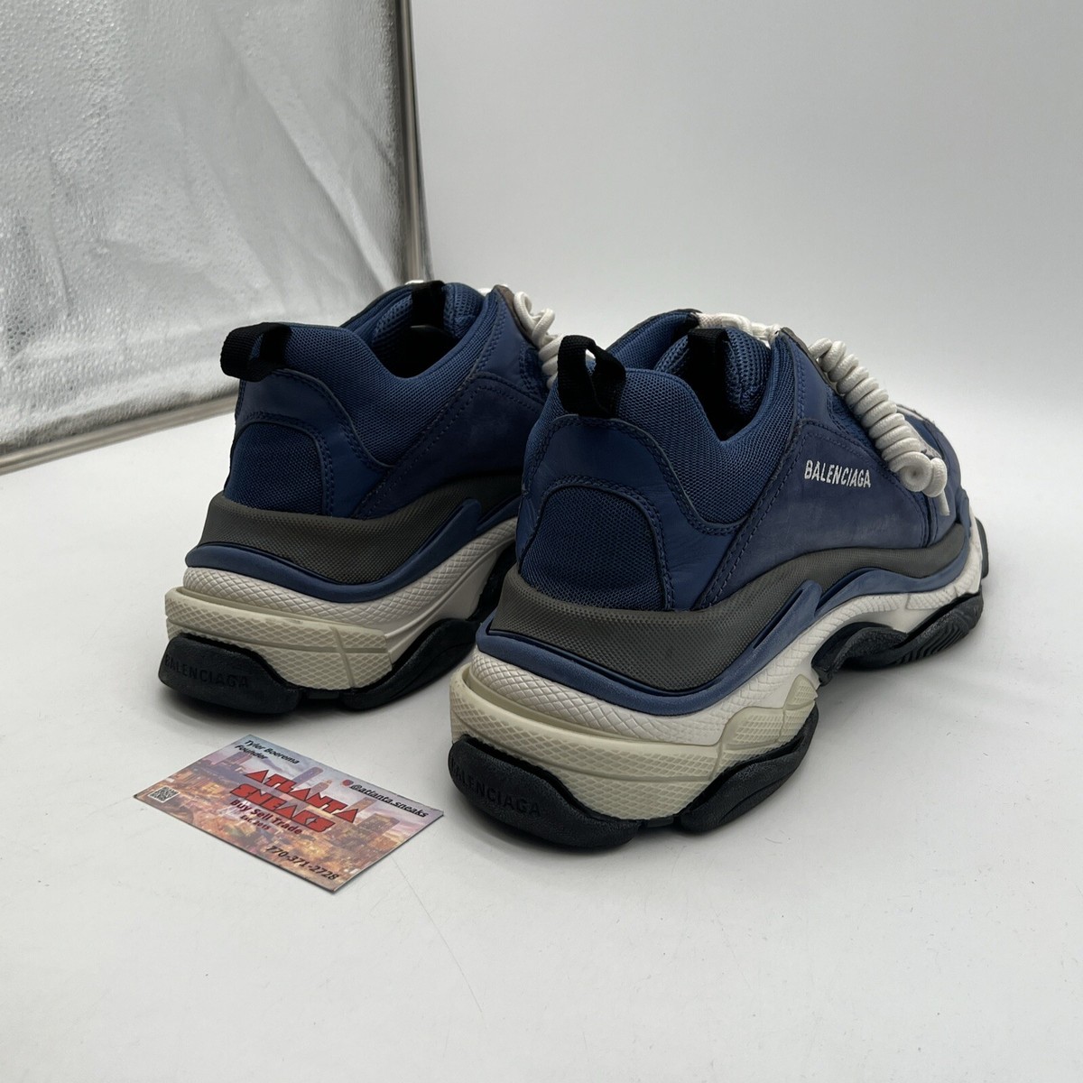 Balenciaga Triple S Blue Grey White Suede Black (533878 Balenciaga Triple S Blue Grey White Suede Black (533878