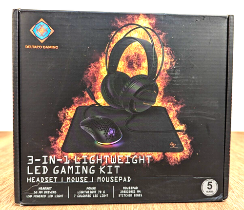 Deltaco GAM-131 3-in-1 Lightweight LED Gaming Kit Mouse Headset ...