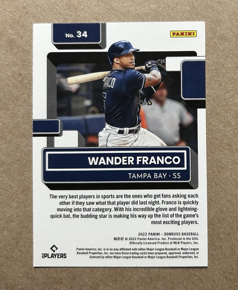 WANDER FRANCO 2022 DONRUSS BASEBALL RATED ROOKIE CARD NO.34 | eBay