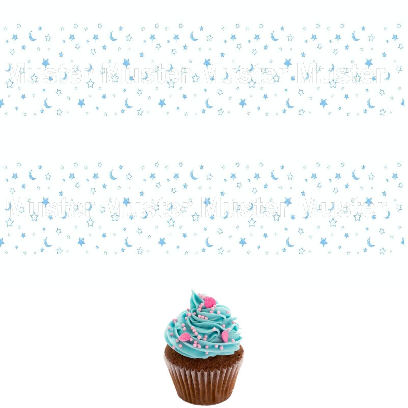 Blue Cupcake Border
