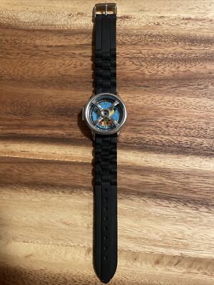 Pokemon PIKACHU Analog Watch Rubber Black Wrist Band Accutime Stainless ...