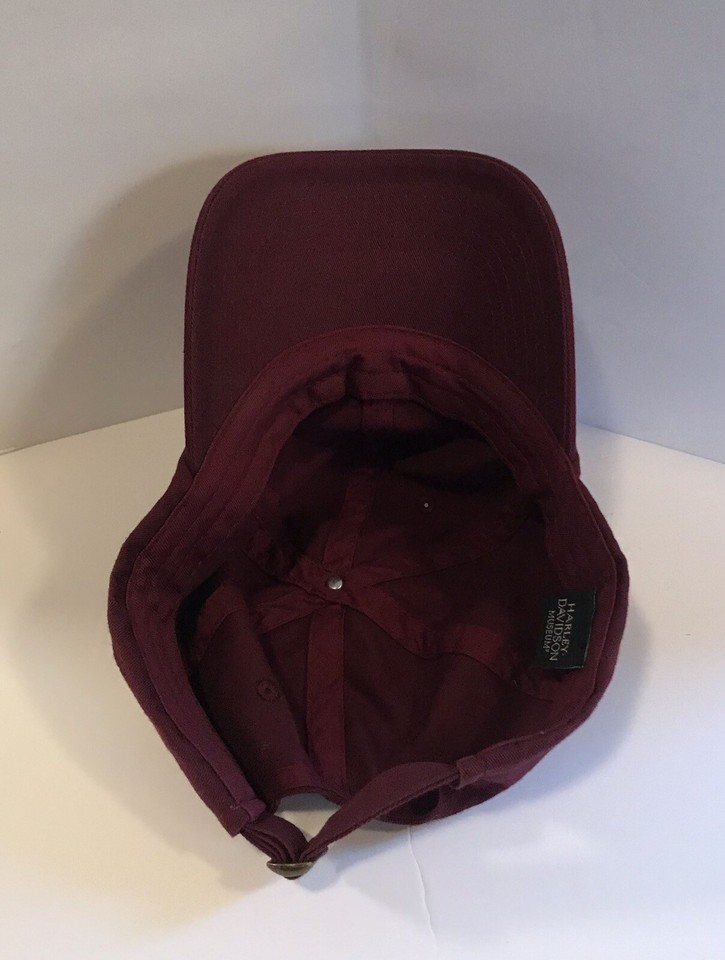 Harley Davidson Museum Hat Adult OSFM Maroon Red Cap Adjustable | eBay