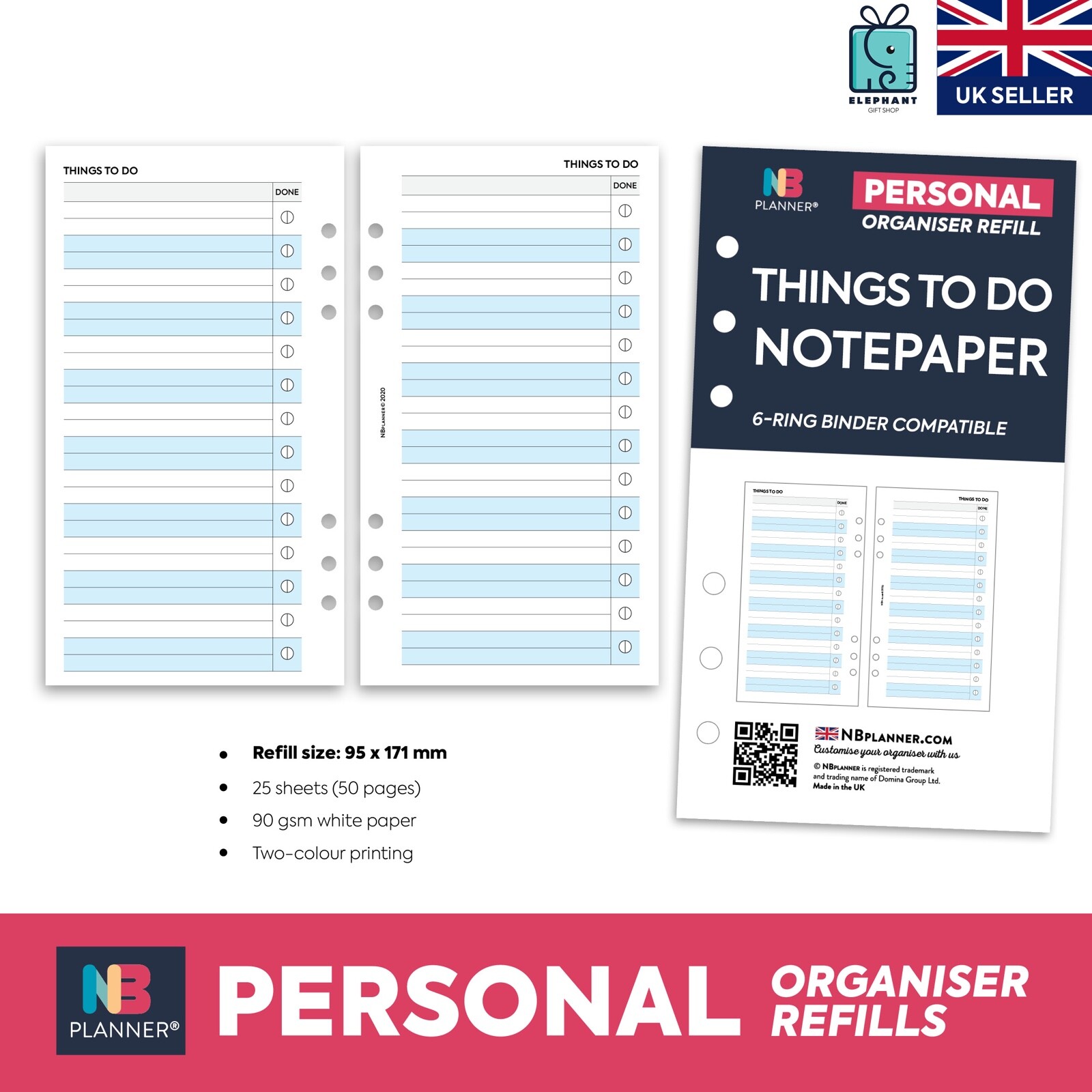 Filofax Personal size COMPATIBLE organiser refills inserts notepaper ...