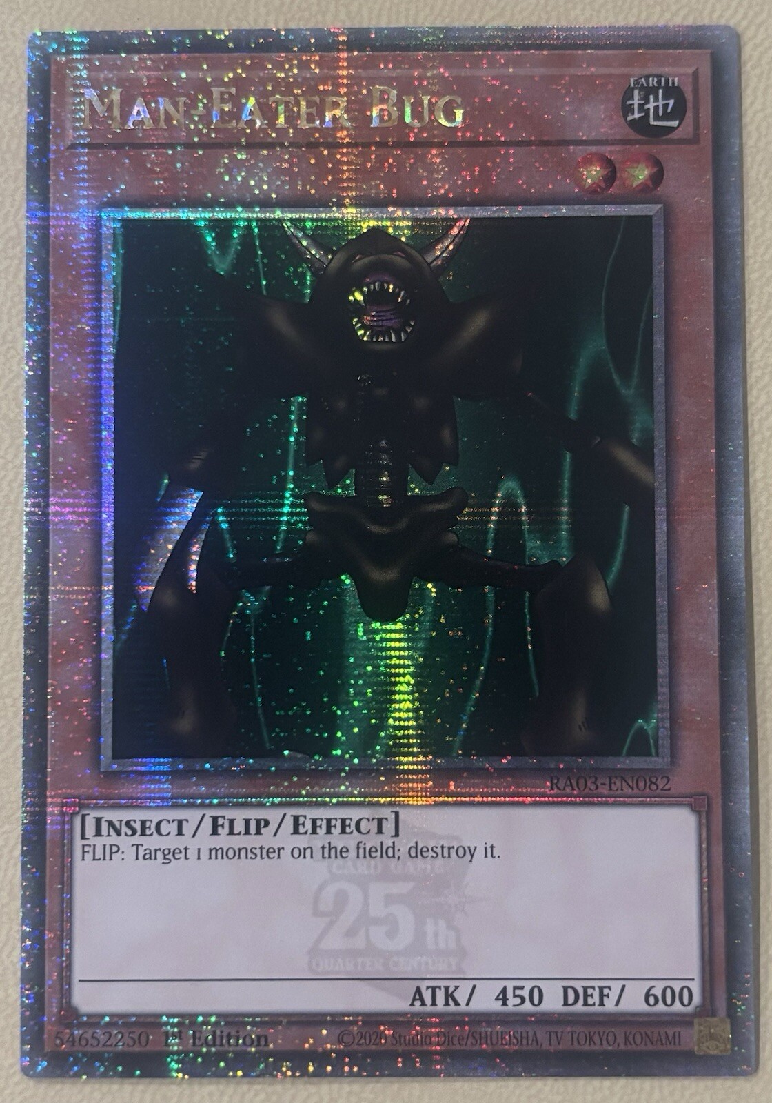 Yu-Gi-Oh! Man-Eater Bug RA03-EN082 Quarter Century Secret Rare 1st Ed ...