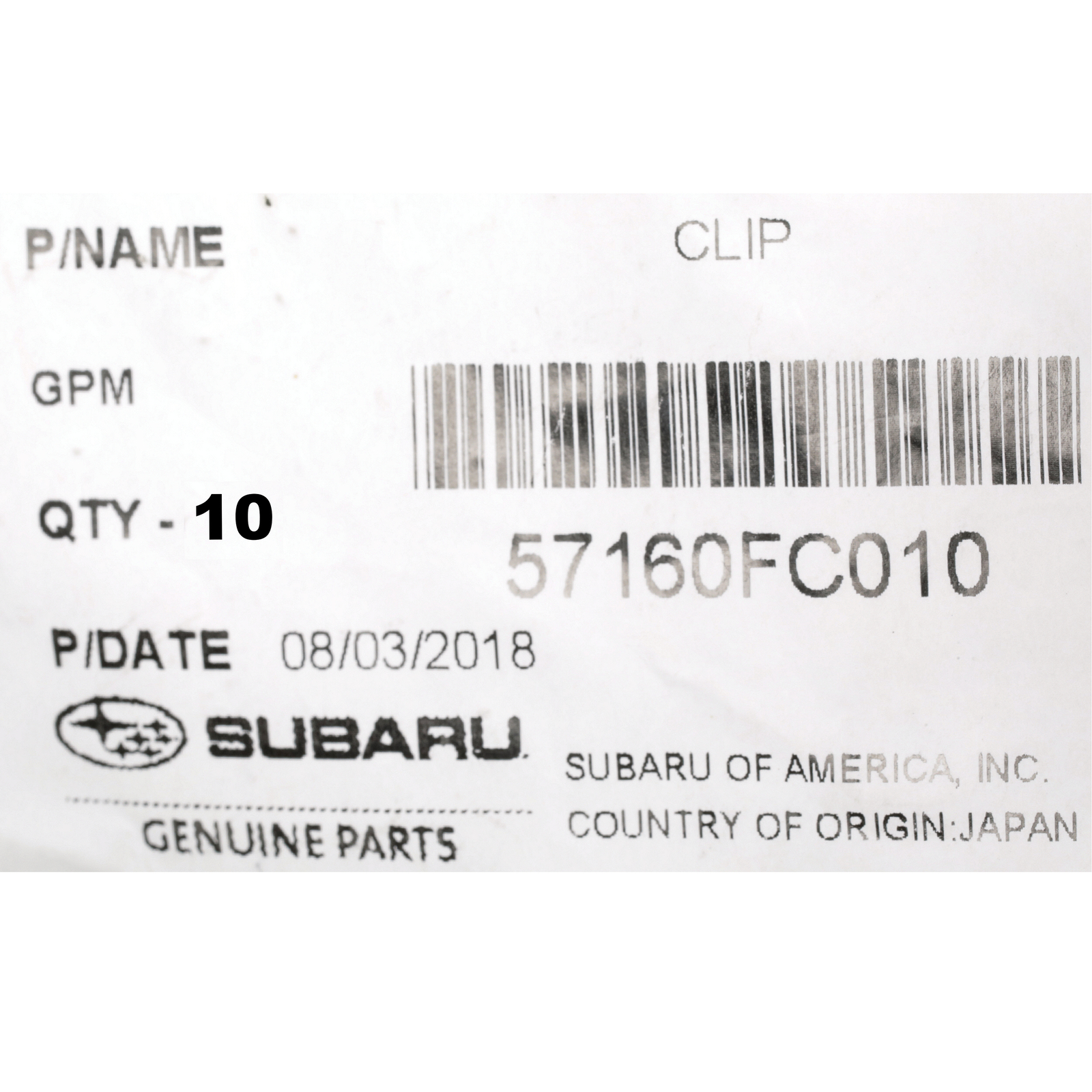 OEM NEW Set of 10 Front Fender Extension Fastener Clip 98-05 Forester ...