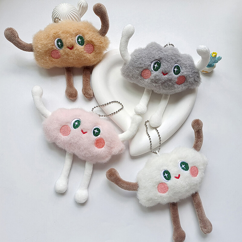 Cartoon Cute Plush Cloud Keyring Kawaii Soft Stuffed Doll Keychain Bag ...