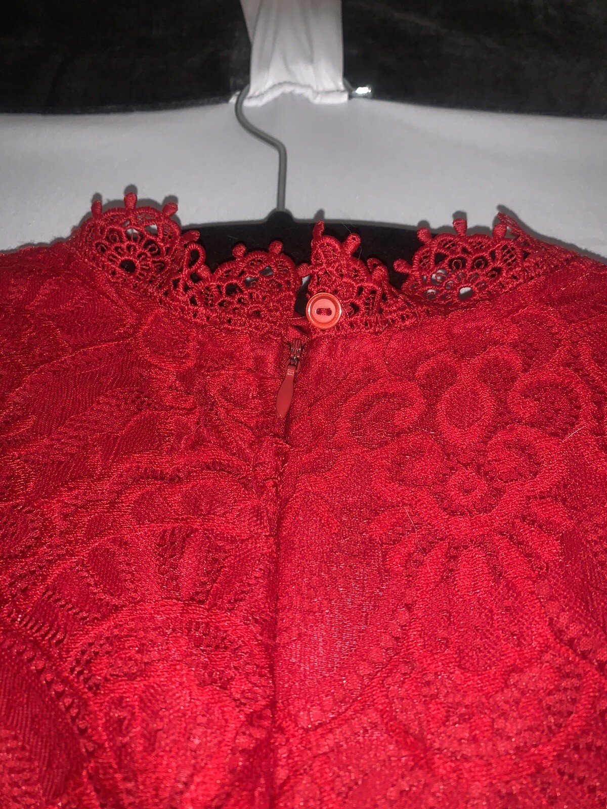 Francesca’s Red Colleen Hi-Neck Lace A-Line Dress Women’s Medium | eBay