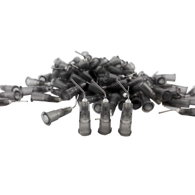 100Pcs Dental Pre-Bent Applicator Tips Needles Grey Composite Syringe ...