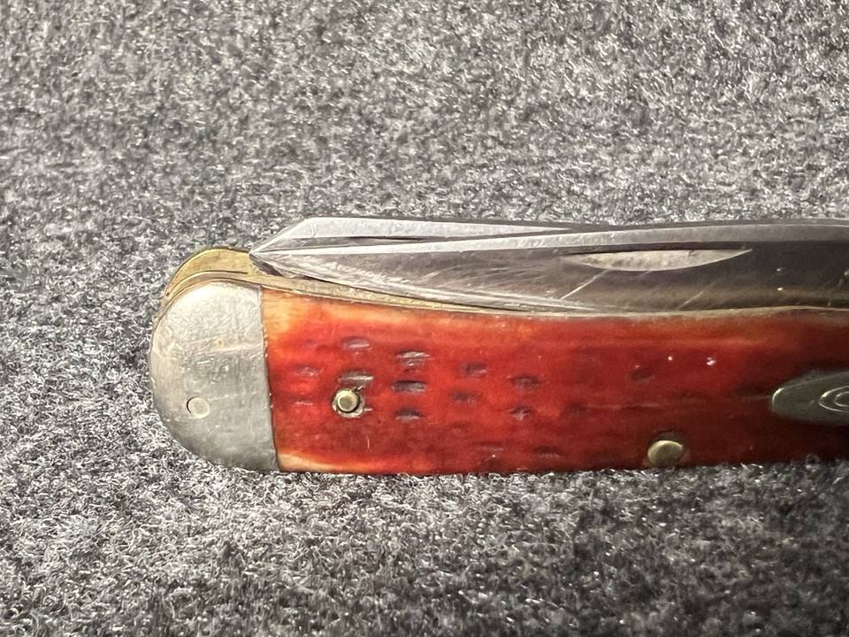 Vintage CASE XX USA 6254 LARGE TRAPPER * 1965-69 * True RedBone Folding ...