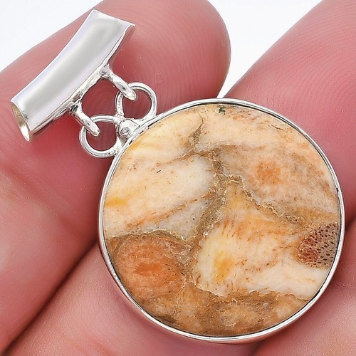 Natural Coral Jasper 925 Sterling Silver Pendant Jewelry P-1198 | eBay