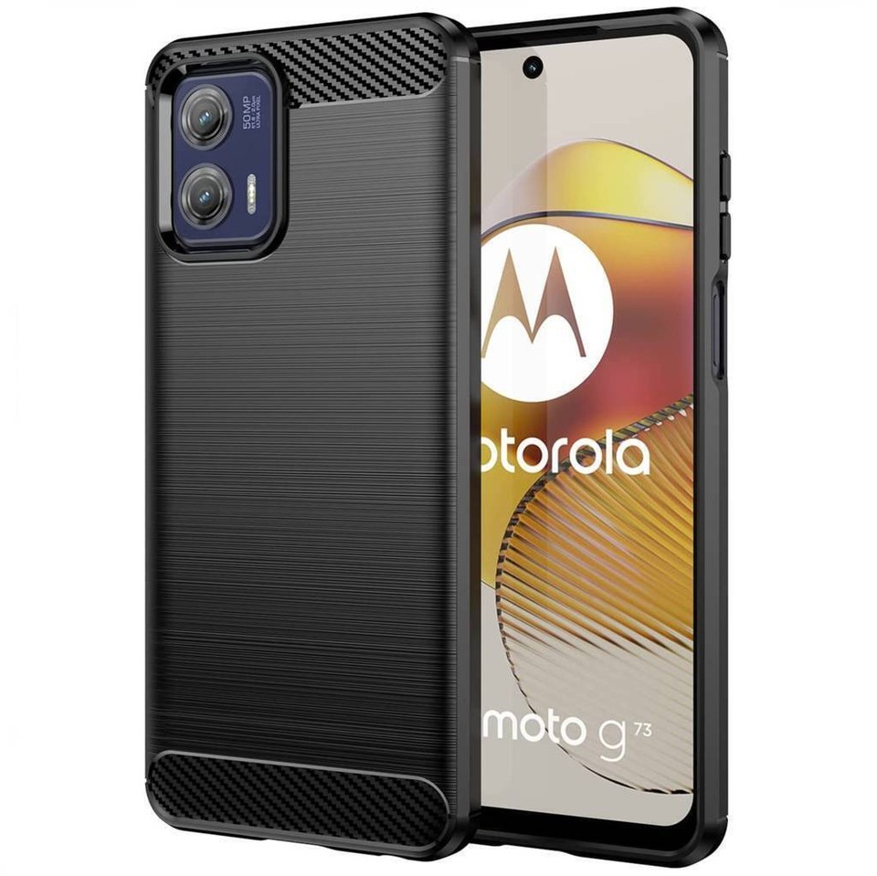 For Motorola Moto G84 Case Shockproof Carbon Tpu Cover + Tempered Glass ...