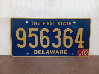 2002 Delaware License Plate Tag Original | eBay