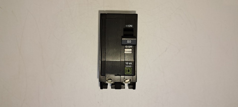 SQUARE D QO250 2 POLE 50 AMP 2P 50A Yellow Face CIRCUIT BREAKER TYPE QO ...