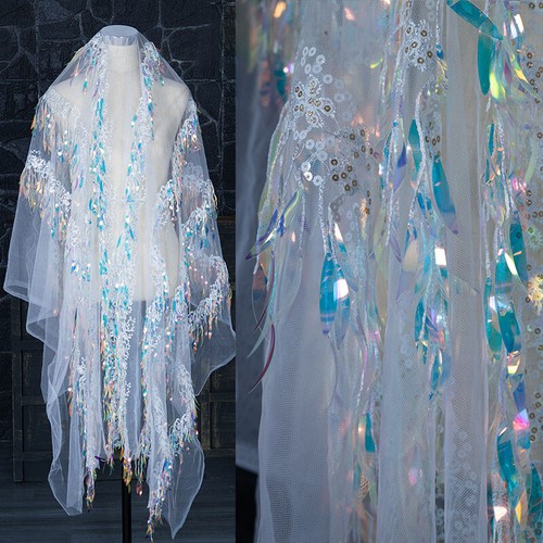 Bling Embroidery Floral Mesh Lace Fabric DIY Costume Table Cloth ...