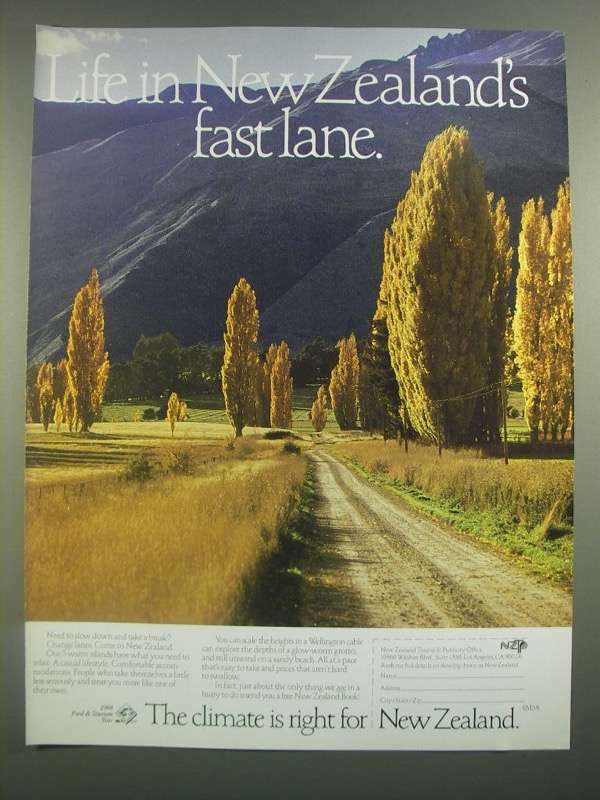 1988 New Zealand Tourism Ad - Life In Fast Lane | eBay