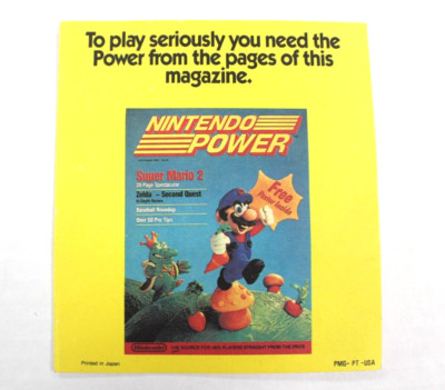 Super Mario 2 PMG-PT-USA Power Subscription Insert NES Nintendo Manual ...