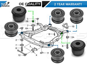FOR SAAB 95 9-5 4 FRONT REAR SUBFRAME SUB FRAME 2 CENTRE (6 BUSH KIT ...
