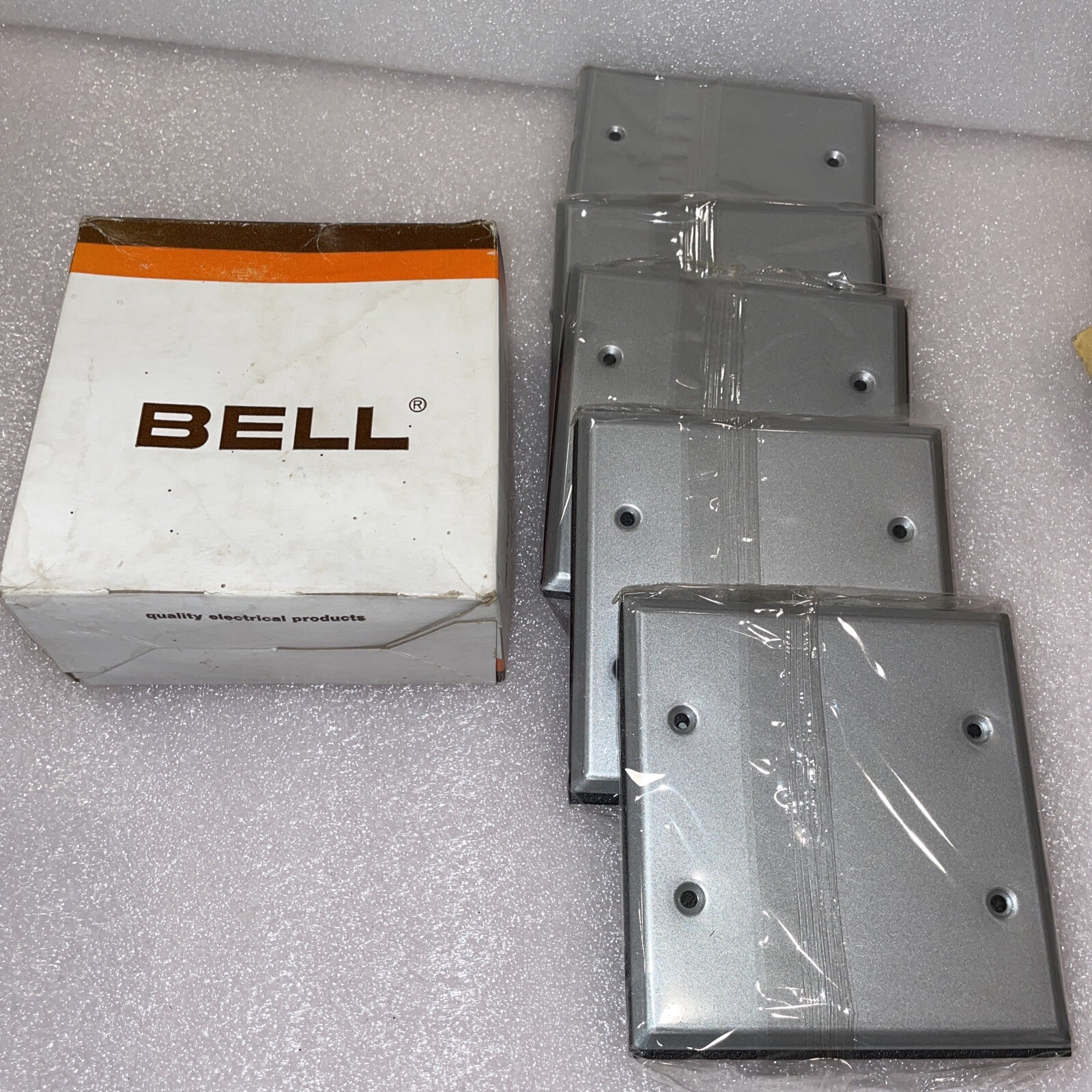 5 Bell 240-2AL Blank Plate Cover TWO GANG ALUMINUM, Gray | eBay