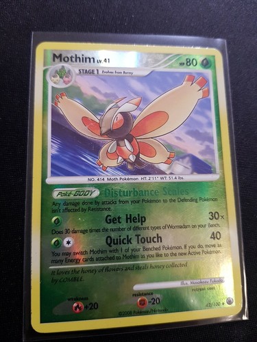 Pokémon Card - Mothim Reverse Holo - Nintendo 2008 Majestic Dawn 42/100 ...