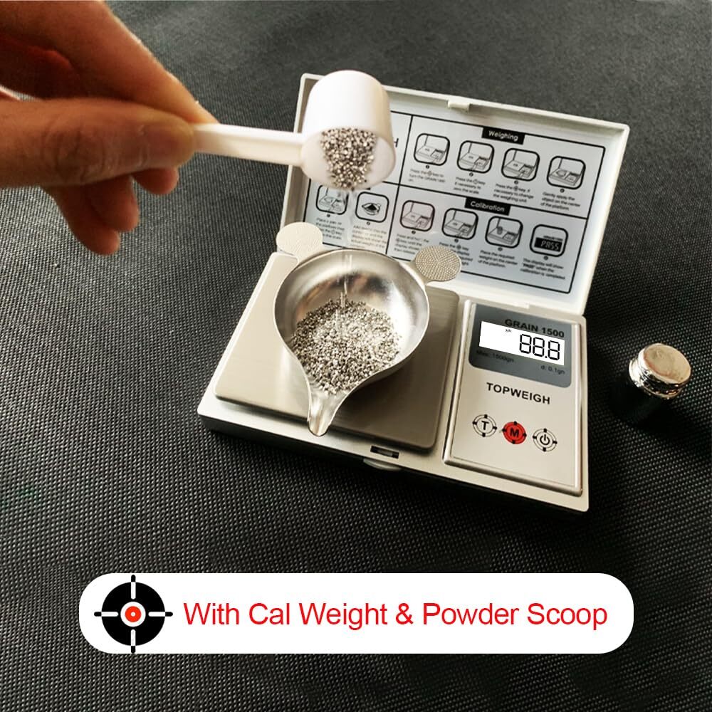 Reloading Scale Metal Powder Pan Grain 1500 Grains X 0.1Gn Powder Scale ...