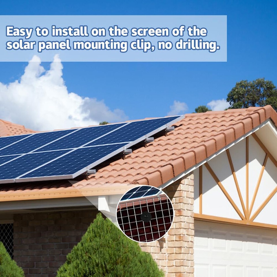 50 Sets of Nylon Hexagonal Solar Bird Mesh Clips Solar Panel ...