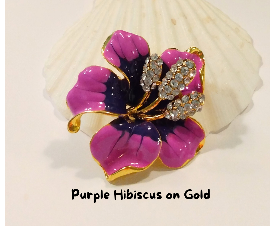 Hibiscus Flower Pin, Wedding Pin, Jewelry Pin, Colorful Rhinestone ...