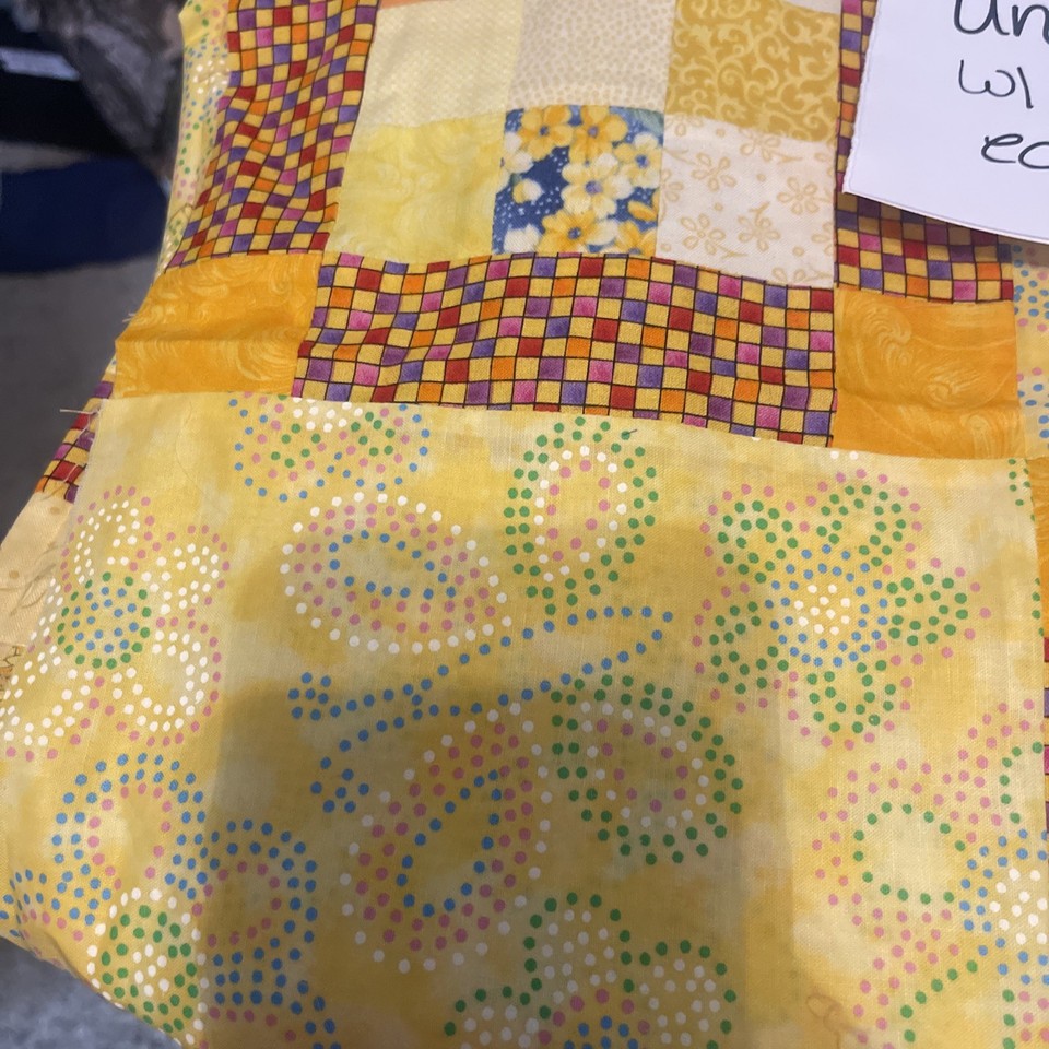 60 X 82 BRIGHT YELLOW PATCHWORK QUILT PROJECT BY GEORGIA NORRIS | eBay