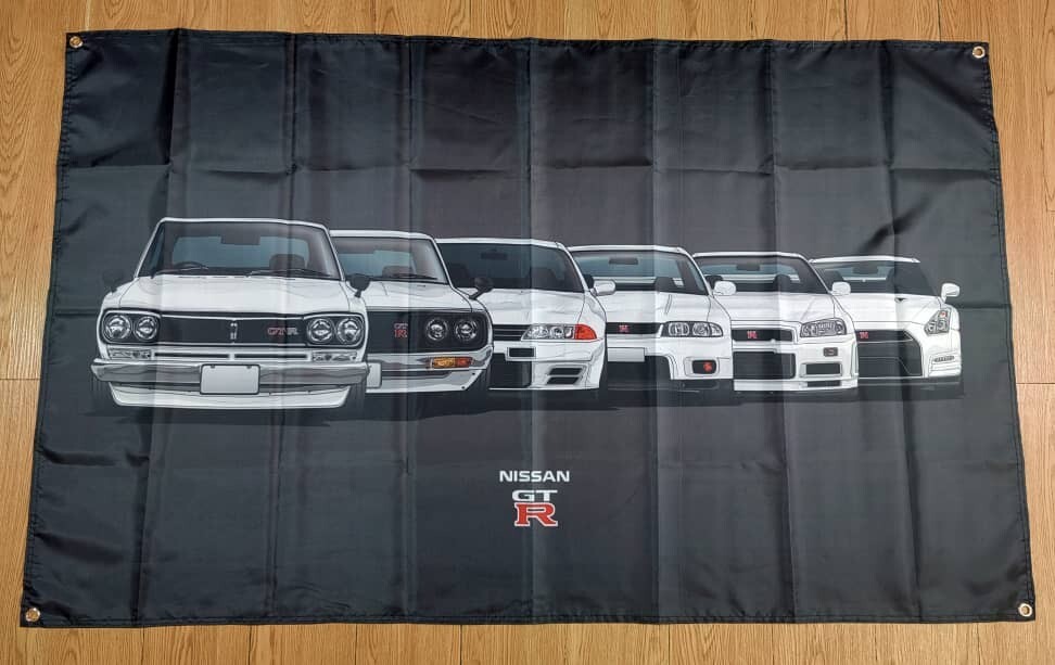 Banner Flag Gtr Nissan Garage Racing Jdm Nismo Decor Car Shop Show Gt-R ...