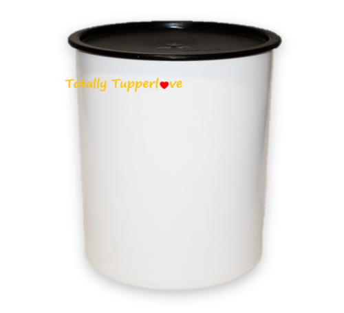 Tupperware One-Touch Canister Size D 17 Cups Large Deep White & Black ...