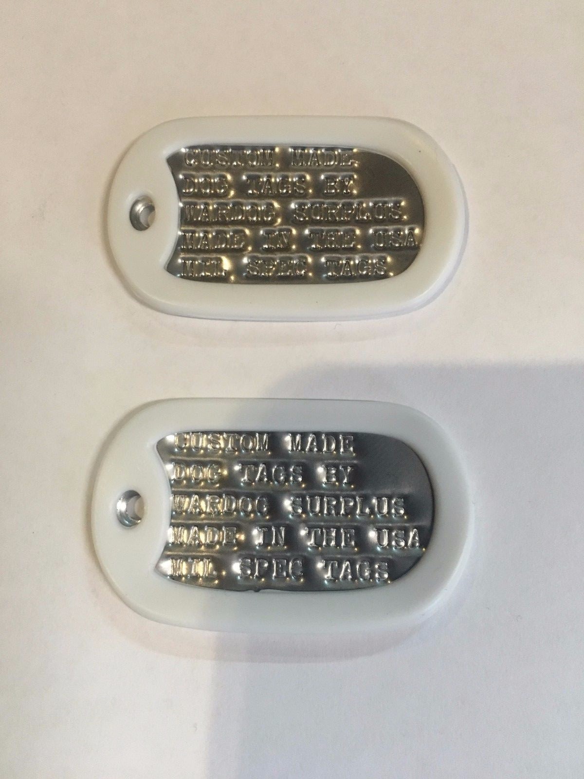MILITARY CUSTOM ID DOG TAGS WITH CHAIN & SILENCERS OFFICIAL GI ARMY ...