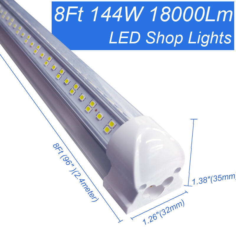 25 Pack T8 8FT LED Tube Light Bulbs 144W 6500K 8 Foot LED Shop Light ...