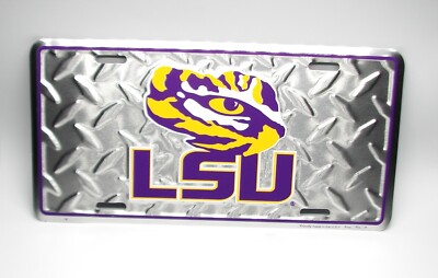 Licensed NCAA LSU TIGERS LOUISIANA STATE EMBOSSED METAL NOVELTY LICENSE ...
