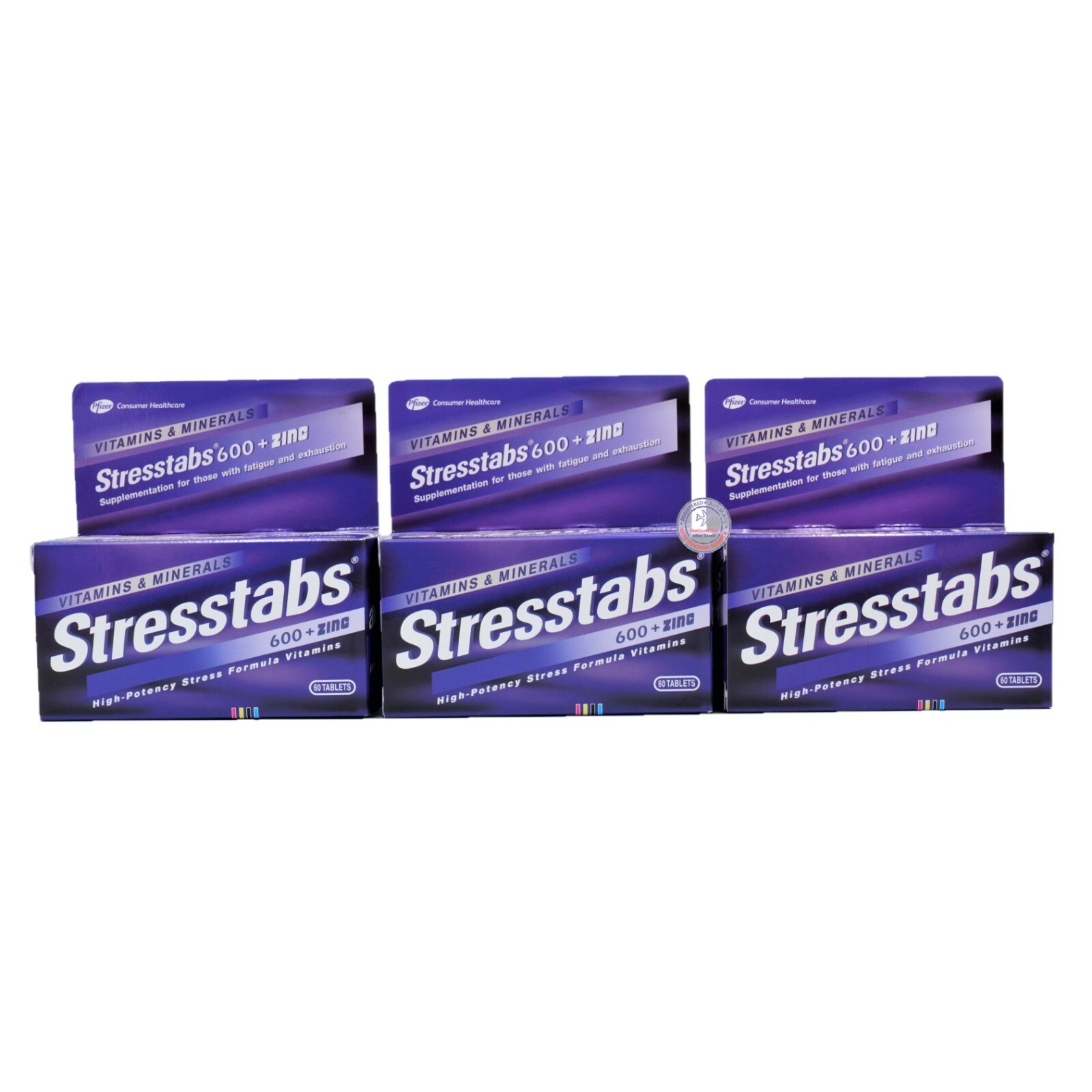 60 Tabs x 3 Stresstabs 600 + Zinc Vitamin + Minerals High Potency ...