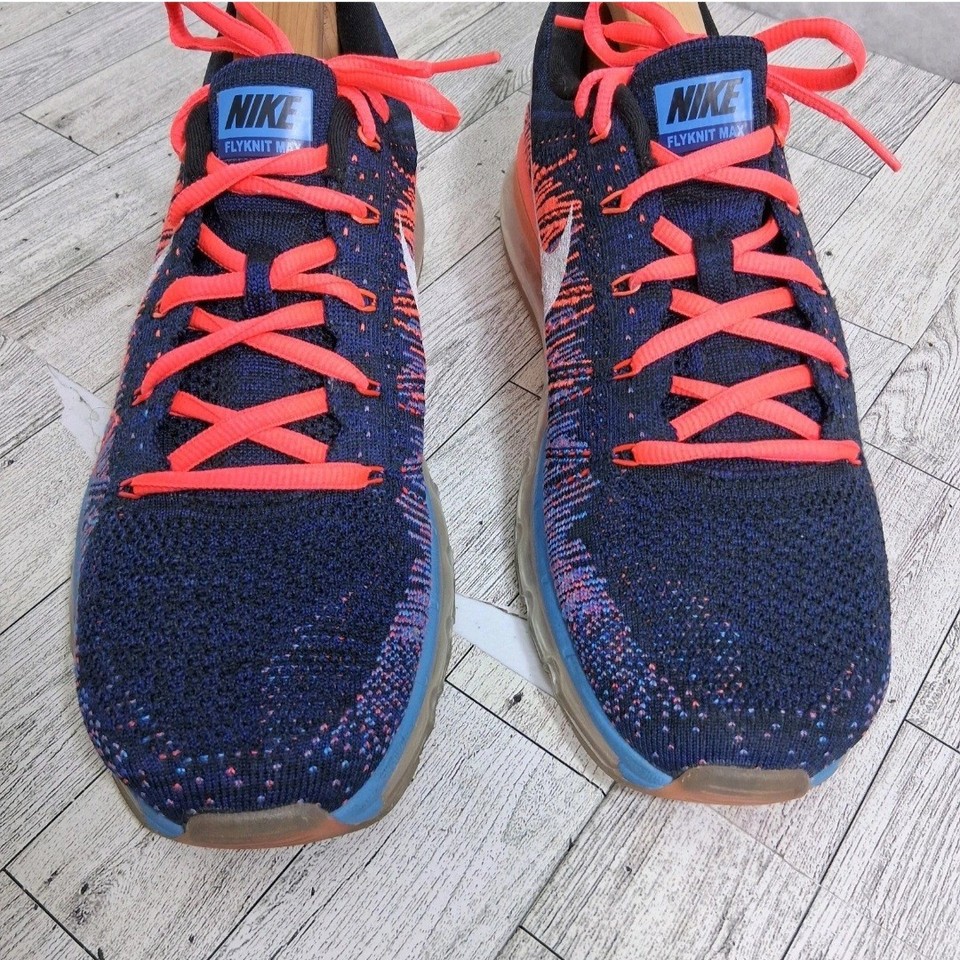 Nike Shoes Women's 8.5 Max Running Blue Glow Bright Mango Flyknit ...