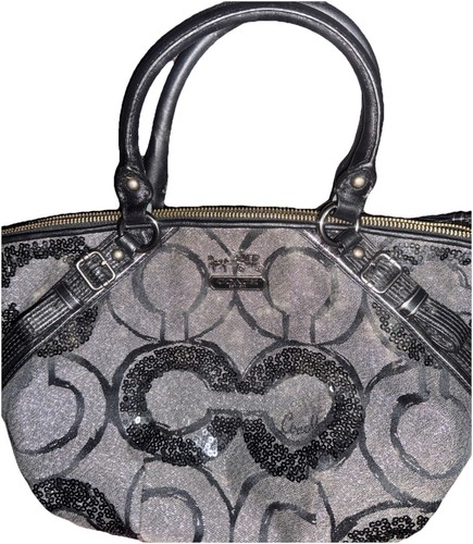 Vintage Sparkle Coach Purse in Black and Gray [J1082-15940] | eBay